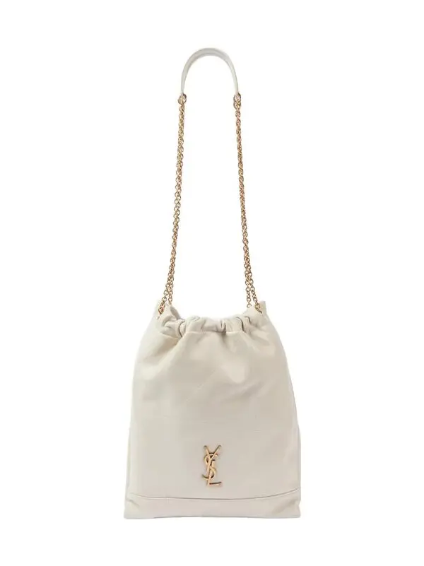 Saint Laurent Jamie Pouchon Leather Tote Bag - White
