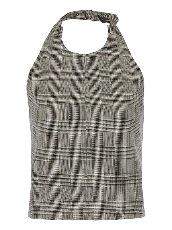 Wardrobe.NYC Prince Of Wales Check Wool Top - Grey