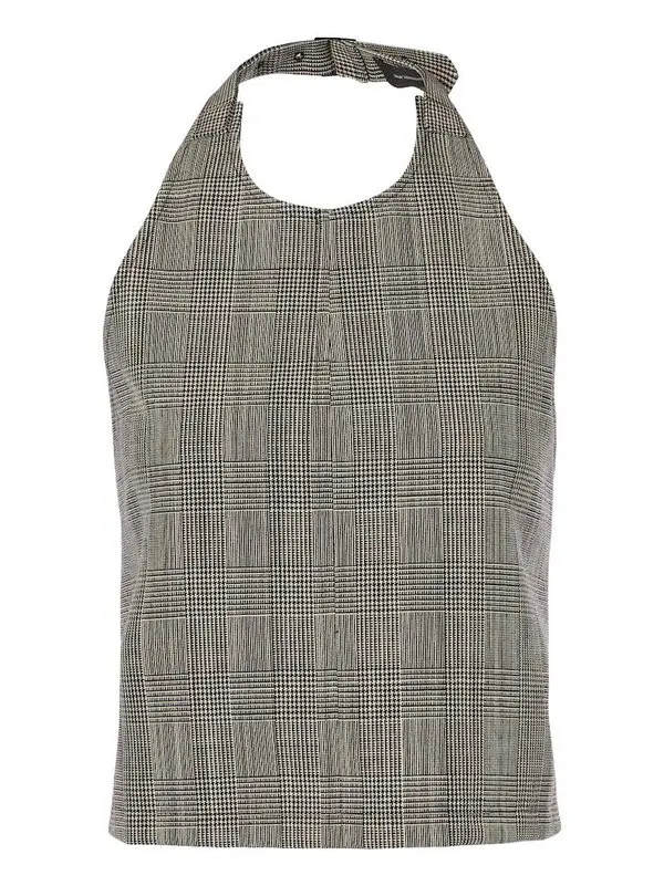 Wardrobe.NYC Prince Of Wales Check Wool Top - Grey