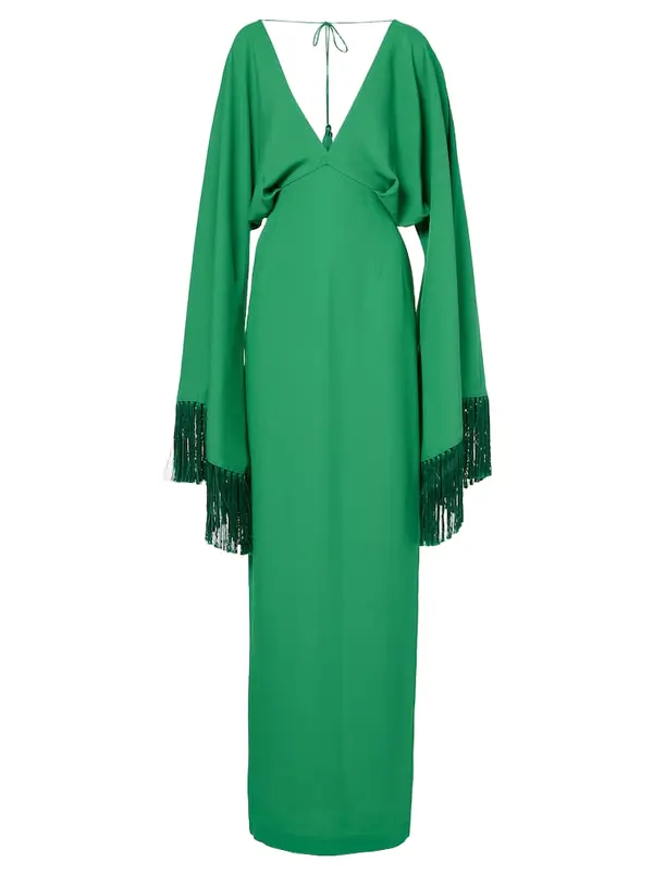 TALLER MARMO Magnifique Fringed Gown - Green