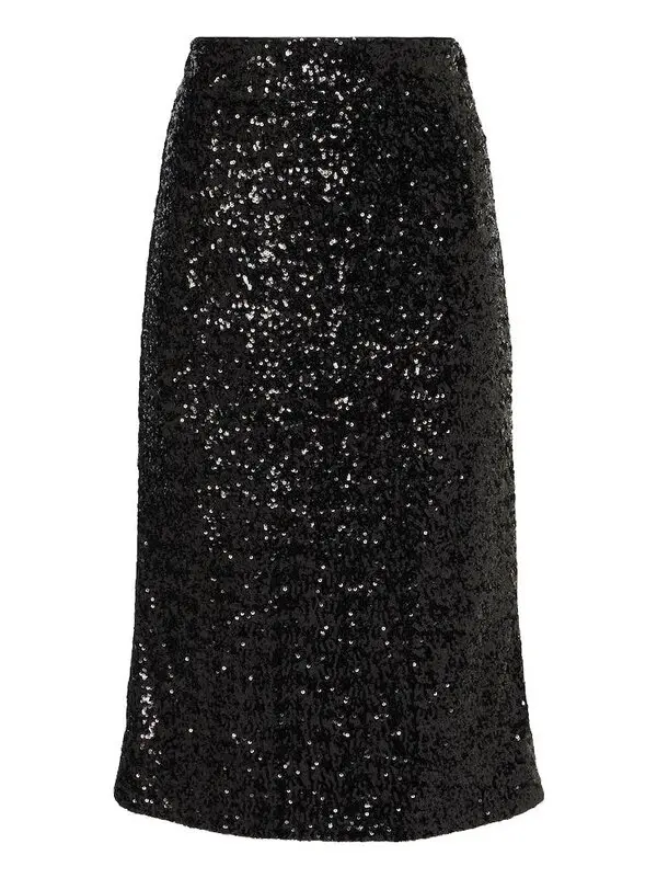 Dolce & Gabbana Sequined Midi Skirt - Black