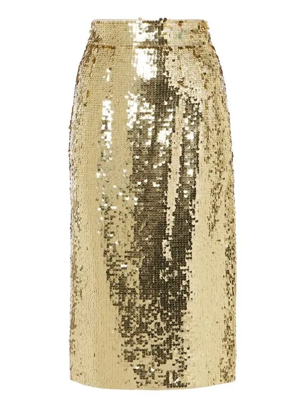 Dolce & Gabbana Sequined Midi Skirt - Gold