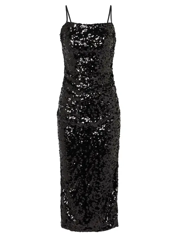 Dolce & Gabbana Sequined Midi Dress - Black