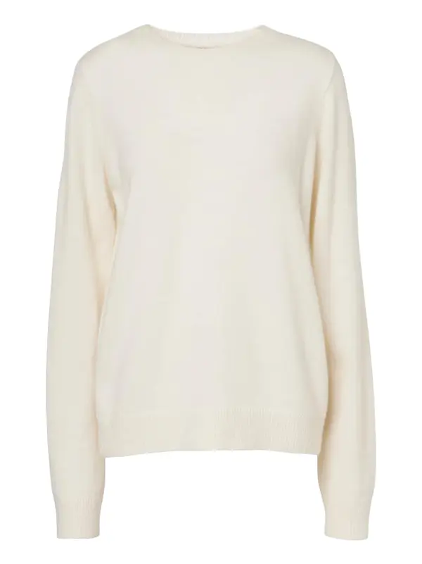 THE ROW Ilura Silk, Cashmere And Alpaca Sweater - White