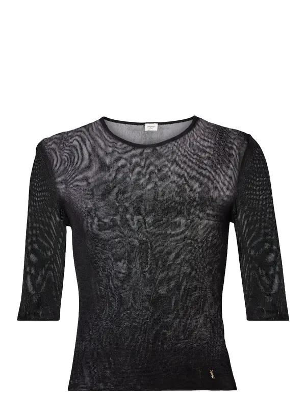 Saint Laurent Knitted Top - Black