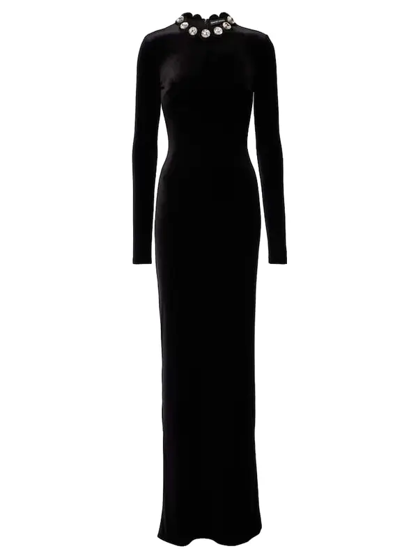 David Koma Crystal-embellished Gown - Black
