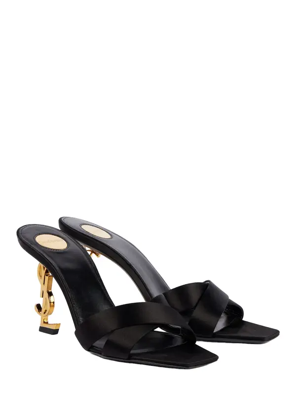 Saint Laurent Opyum 85 Satin Crêpe Mules - Black