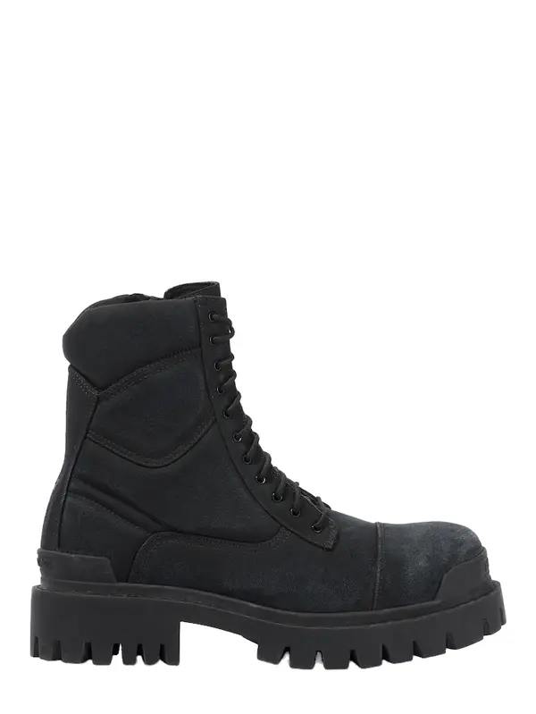 Balenciaga Combat Strike Lace-up Boots - Black