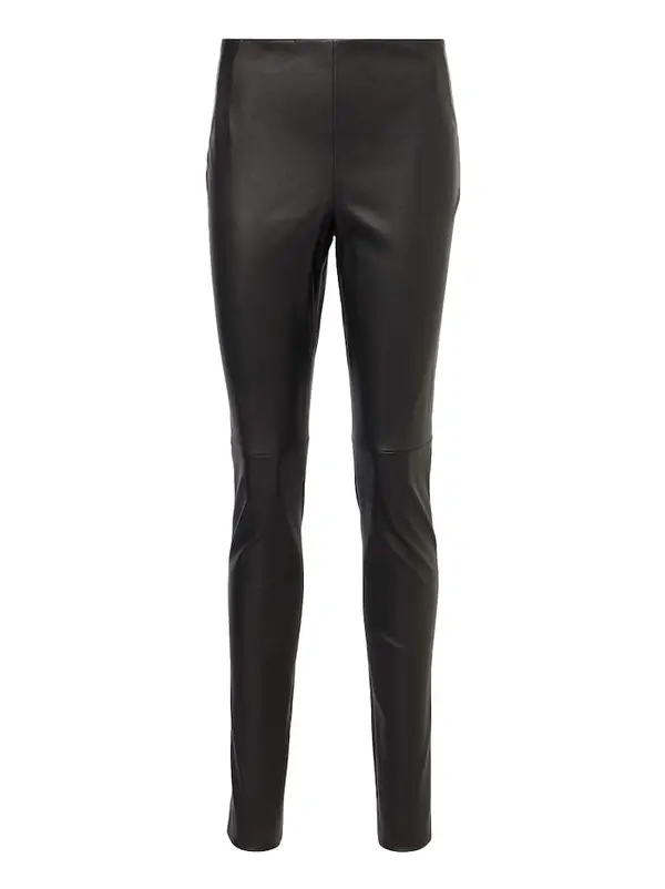 THE ROW Lakun Leather Skinny Pants - Black