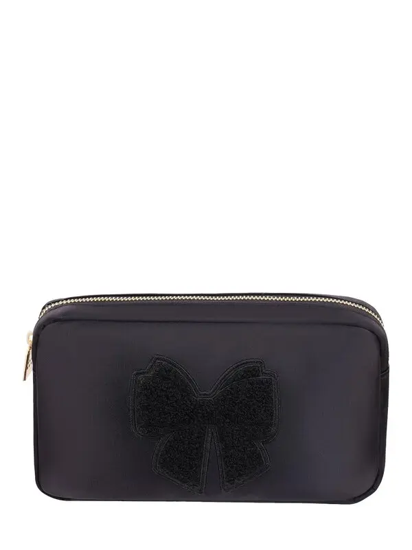 BLOC BAGS Medium Bow Cosmetics Bag - Black/black