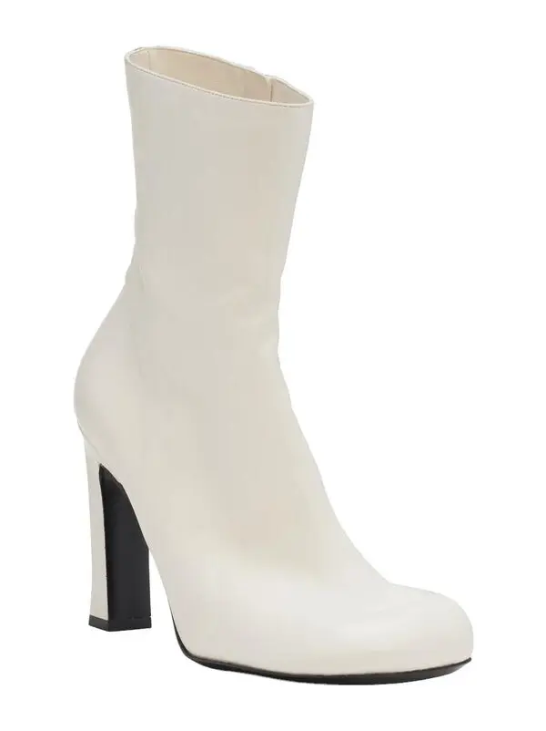 Bottega Veneta Intrecciato Sole Bootie - Off White