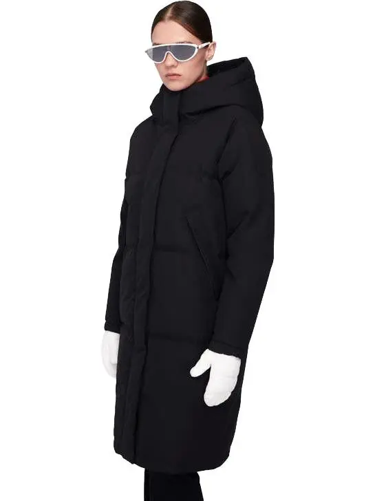 QUARTZ CO. Ines Hooded Down Winter Jacket - Black