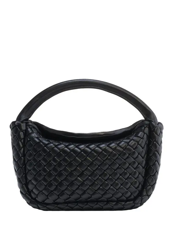 Bottega Veneta Mini Intrecciato Top Handle Bag - Black-m Brass