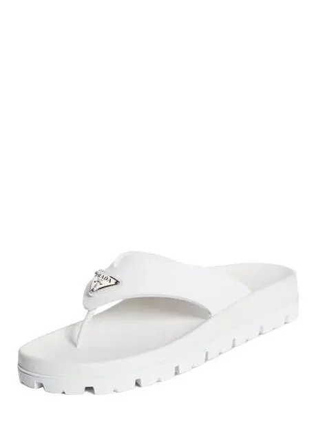 Prada Lug Sole Flip Flop - Bianco