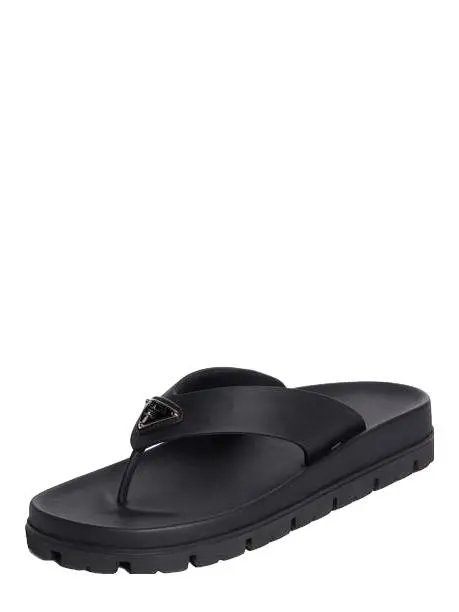 Prada Lug Sole Flip Flop - Nero