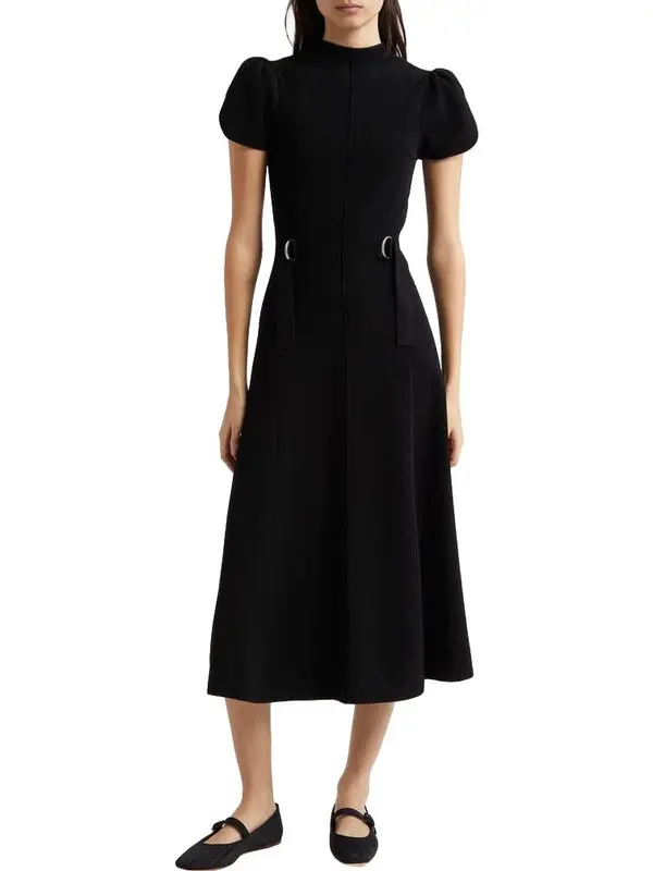 3.1 Phillip Lim Compact Rib Tulip Midi Dress - Black