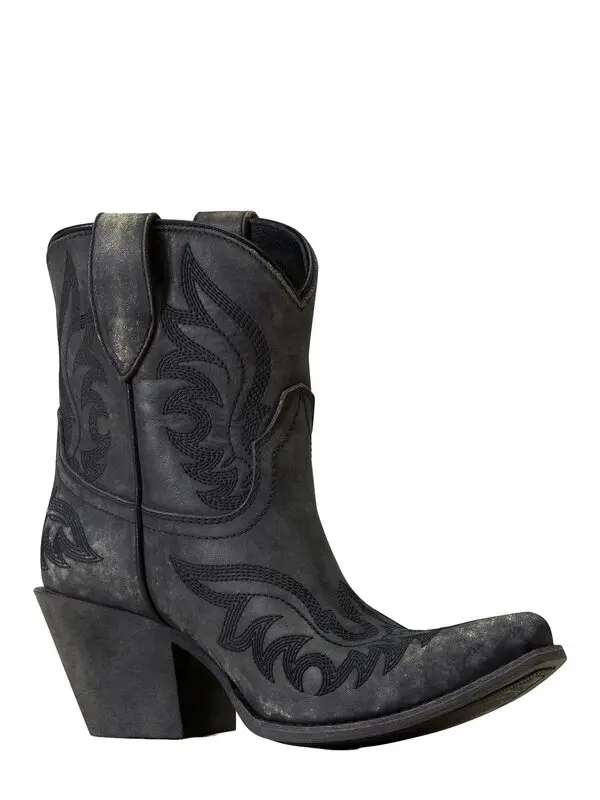 Ariat Chandler Western Bootie - Naturally Distressed Black