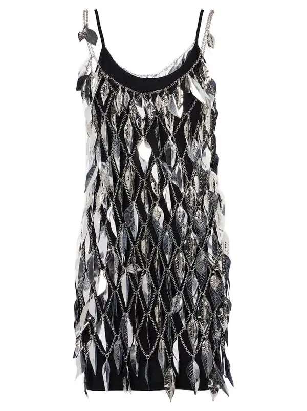 Rabanne Chain-detail Embellished Minidress - Silver