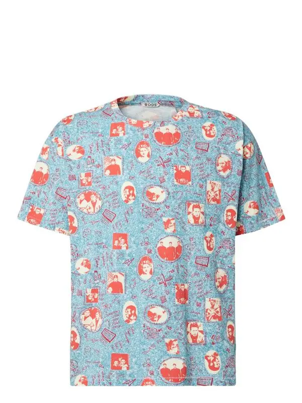 BODE Yearbook Boxy Cotton T-shirt - Blue