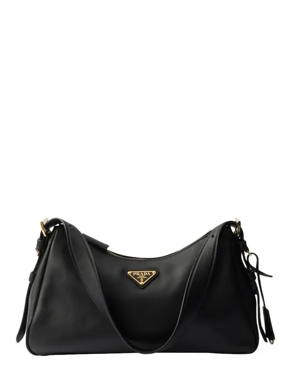 Prada Aimee Leather Shoulder Bag - Nero