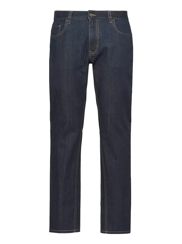 Prada Dark-wash Stretch Denim Jeans - Bleu