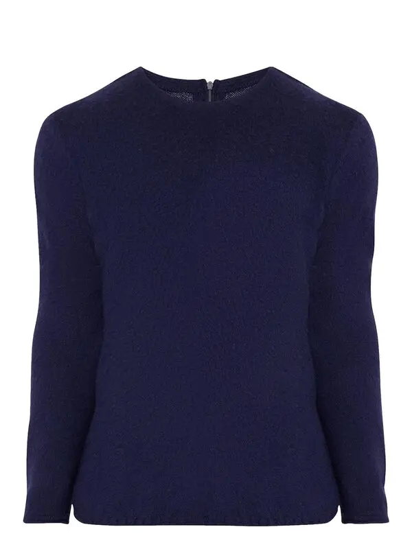 Zegna Oasi Cashmere Brushed Crewneck Sweater - Dk Prp Sld