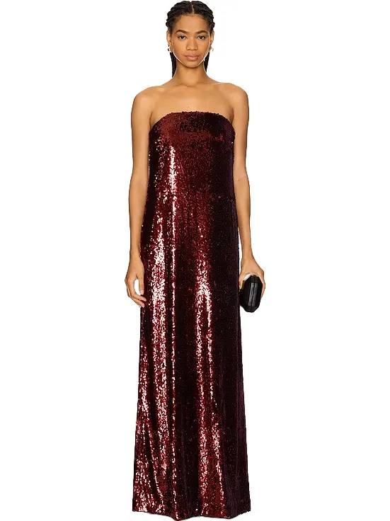 LOVERS AND FRIENDS Cosmo Maxi Dress - Cabernet Red