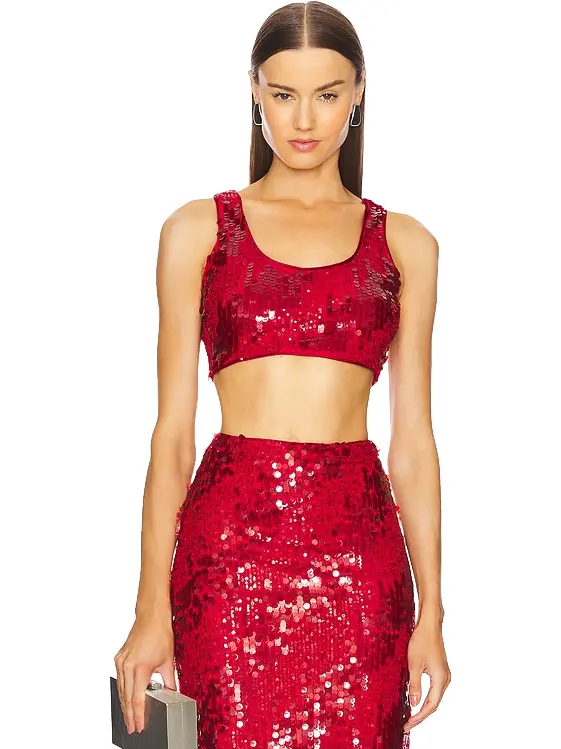 MICHAEL COSTELLO X Marlene Top - Red
