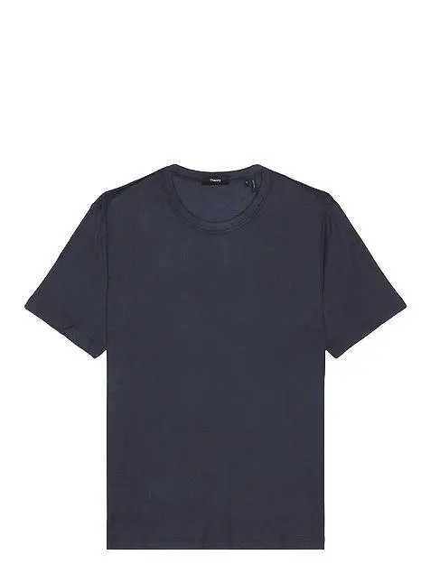 Theory Anemone Essential Tee In Navy - Eclipse Multi