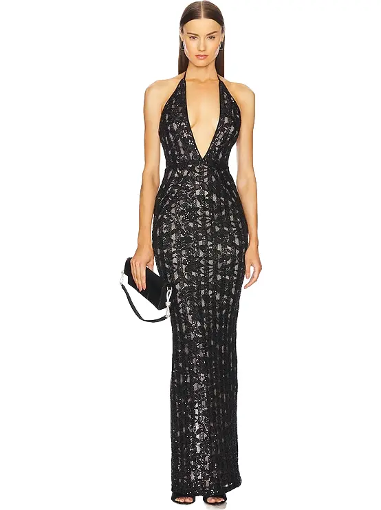 MICHAEL COSTELLO X Monique Gown - Black