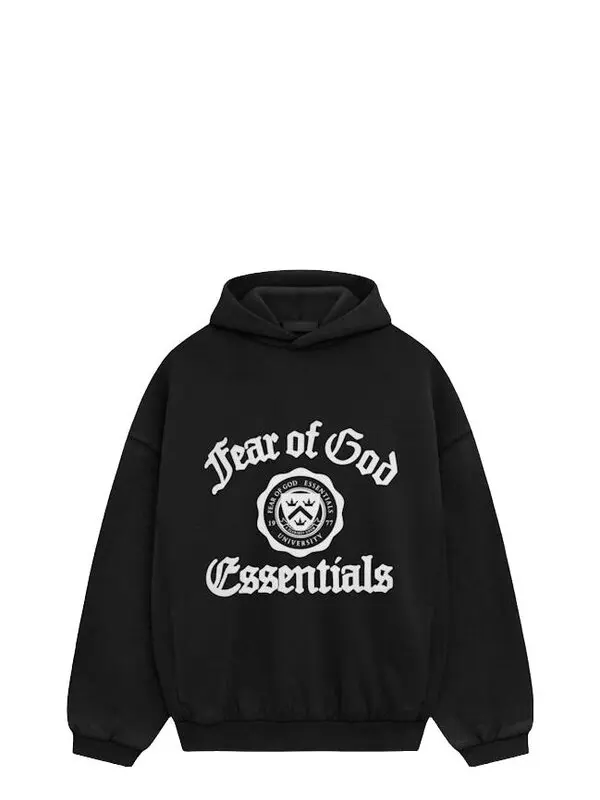Fear Of God Essentials Heavy Fleece Vintage Shrunken Hoodie - Black