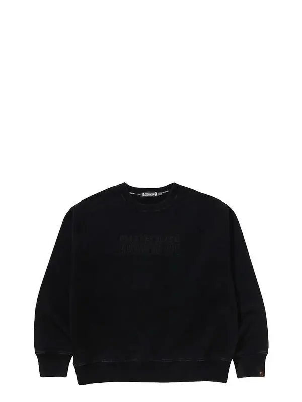 A BATHING APE X Mmj Garment Dye Relaxed Fit Crewneck Sweatshirt - Black