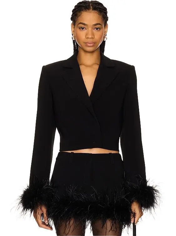 LOVERS AND FRIENDS Sophie Cropped Blazer - Black
