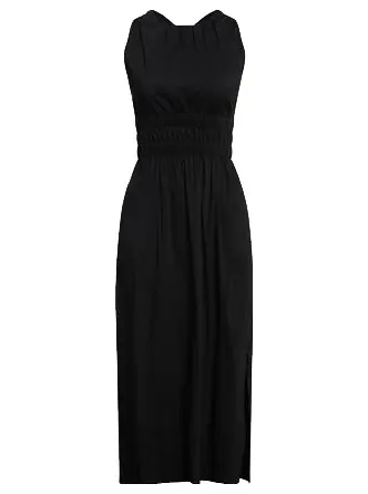 SEMICOUTURE Sleeveless Crewneck Maxi Dress - Black