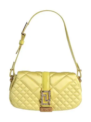 Versace Handbag In Viscose, Silk, And Lambskin - Green