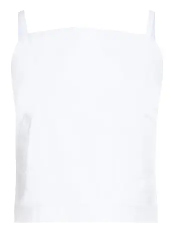 Sportmax Cotton Poplin Crop Top - White
