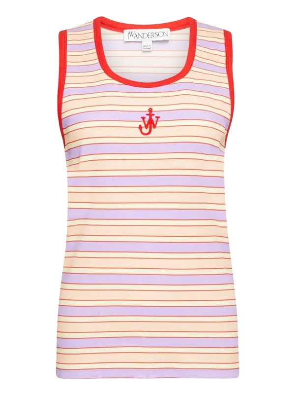 JW Anderson Striped Stretch-jersey Vest - Pink