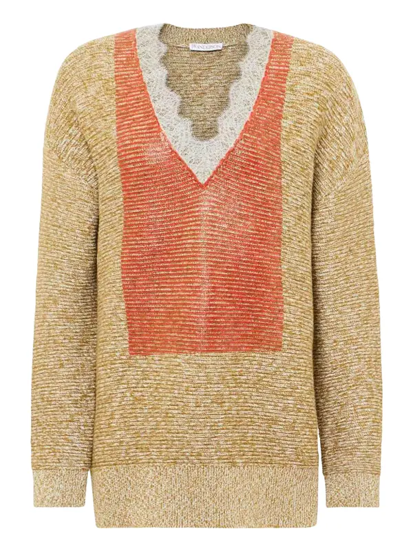 JW Anderson Lace-trim Jumper - Gold