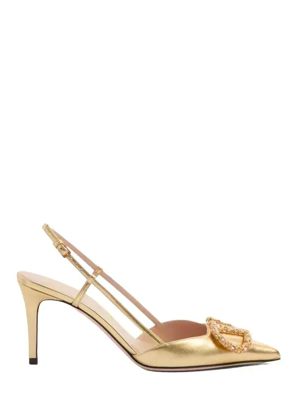 Valentino Garavani Vlogo Slingback Pumps - Gold