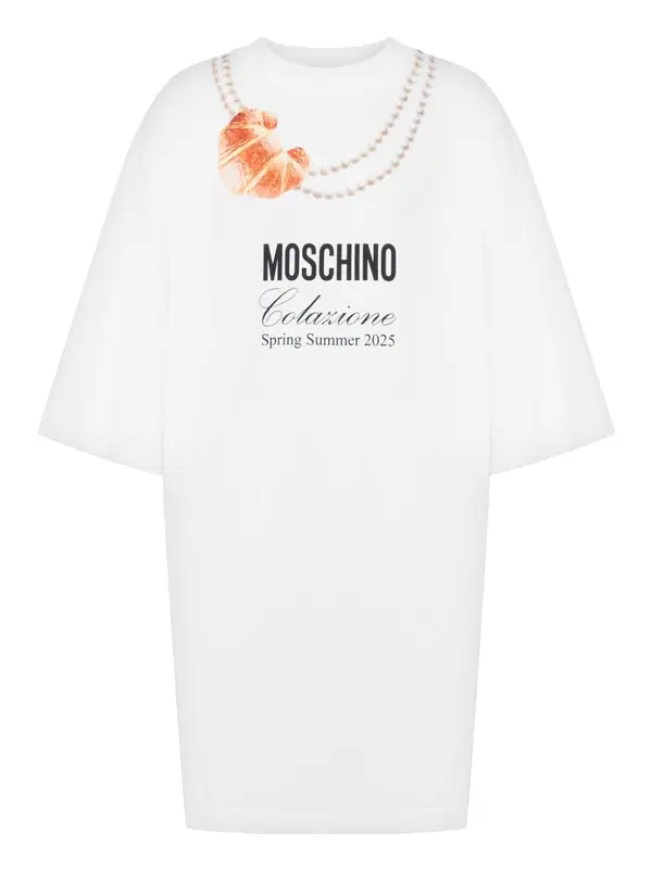 Moschino Print Mini Dress - White