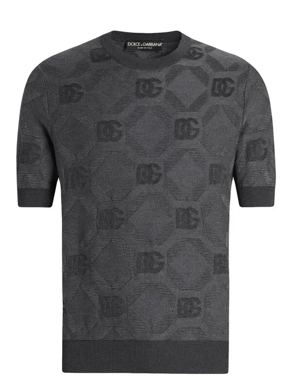 Dolce & Gabbana Logo-jacquard T-shirt - Grey
