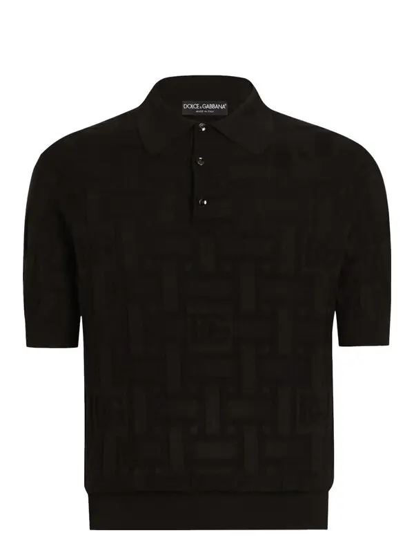 Dolce & Gabbana Logo-jacquard Polo Shirt - Black