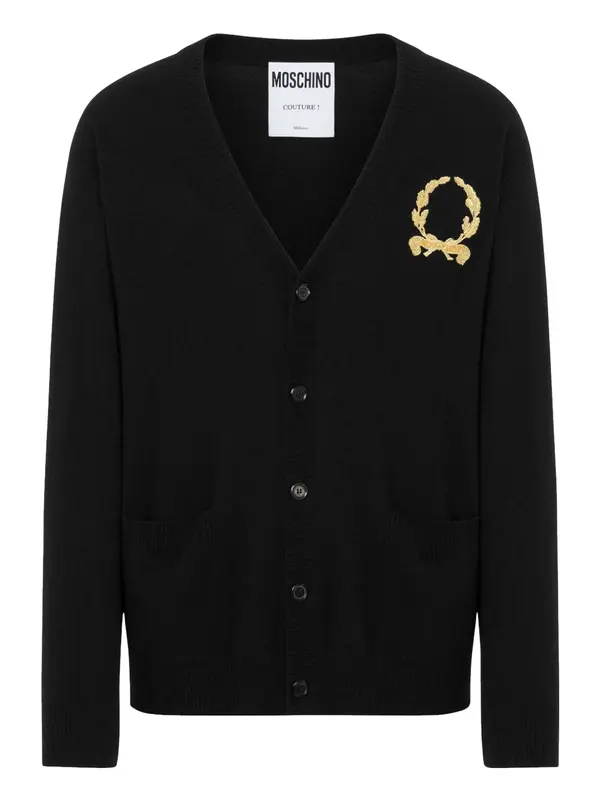 Moschino Embroidered Cardigan - Black