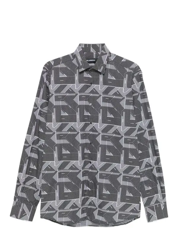 Karl Lagerfeld Monogram-print Shirt - Black