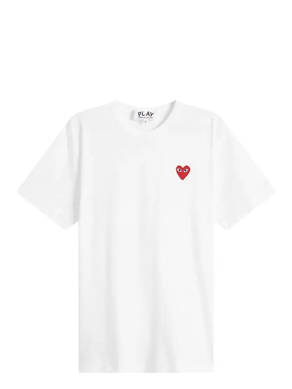 Play Comme Des Garcon Basic Logo T-shirt - White/red