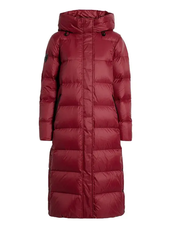 Rudsak Leather-trimmed Quilted Shell Hooded Down Coat - Crimson