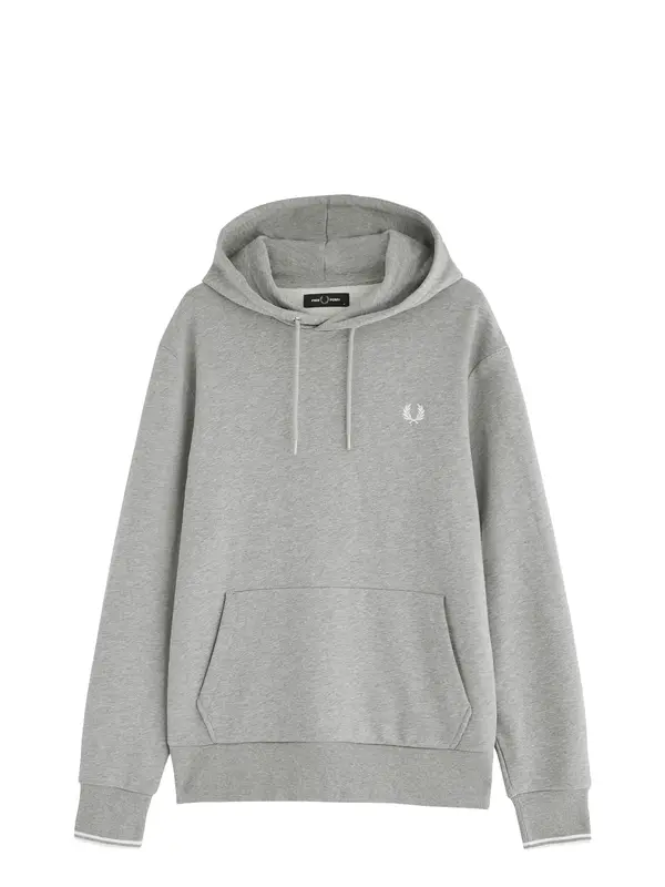 Fred Perry Logo-embroidered Hooded Sweatshirt - Grey