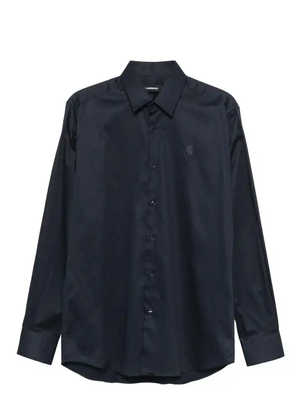 Karl Lagerfeld Logo-embroidered Shirt - Blue