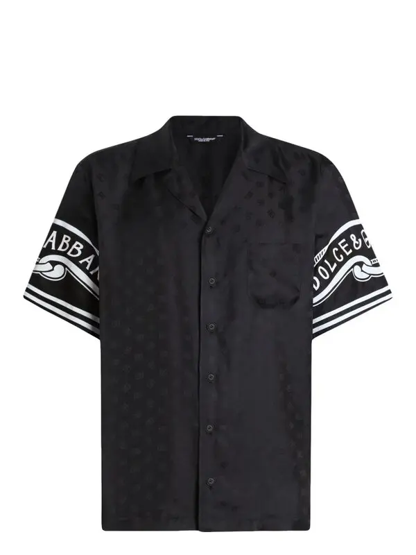 Dolce & Gabbana Printed Silk Shirt - Black
