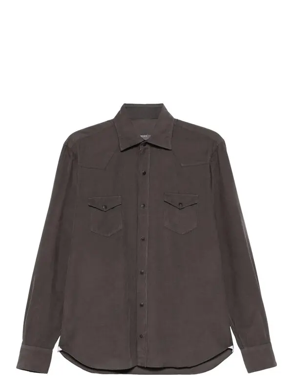 BARBA NAPOLI Corduroy Shirt - Grey